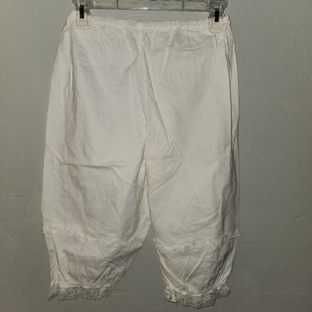 Vintage Cotton White Lace Trimmed Bloomers - Gem